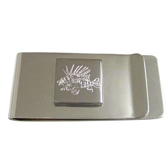 Kiola Designs | Accessories | Silver Toned Etched Lion Fish Money Clip ...